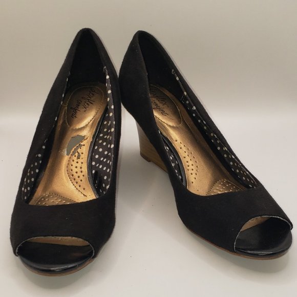 dexflex comfort | Shoes | Dexflex Comfort Black Wedge Heel With Cork ...